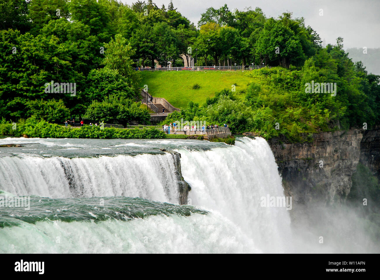 Beautiful Amazing view on Niagara Falls, American side. USA, Canada ...