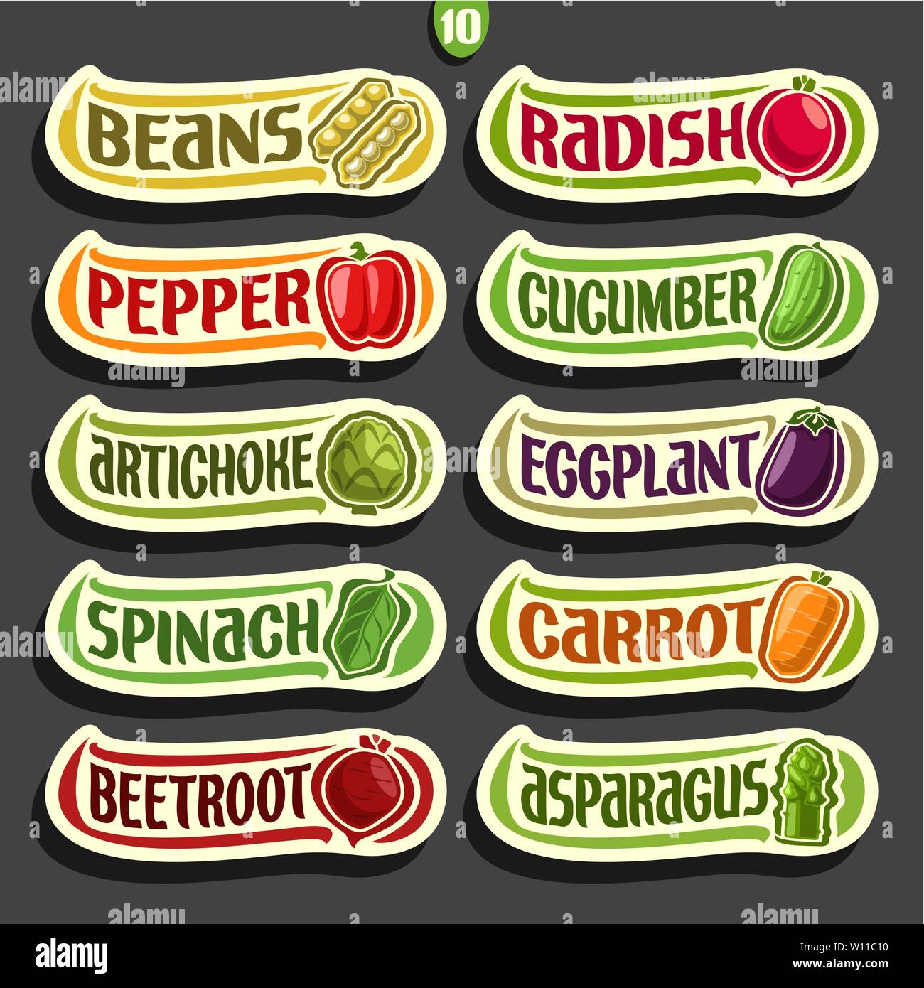 Vector labels for Vegetables Stock Vector Image & Art - Alamy
