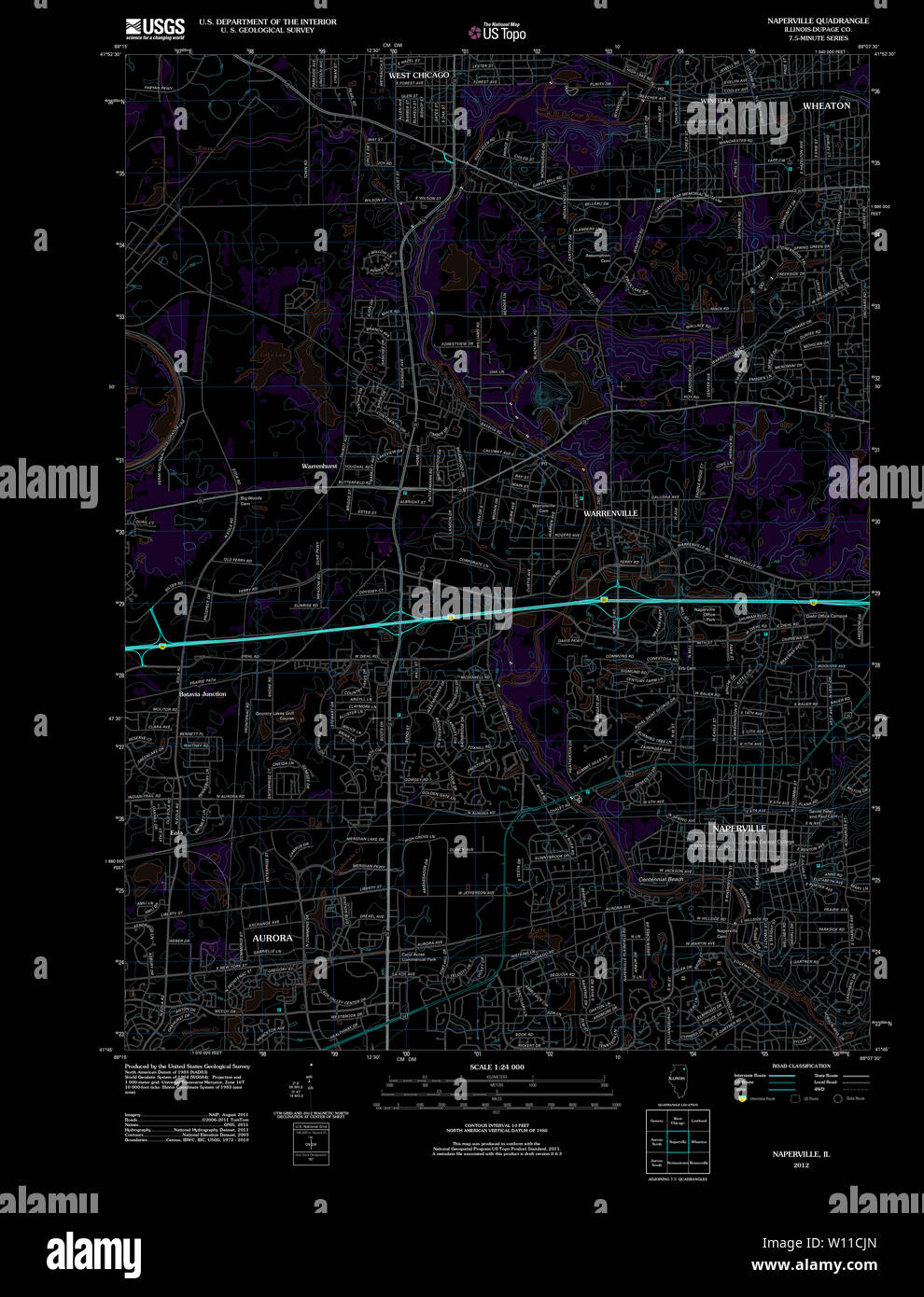 Naperville map hi-res stock photography and images - Alamy