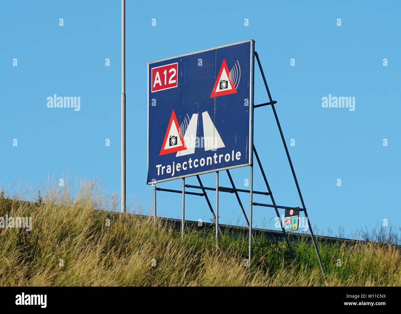 Speed Camera Warning Sign On Highway High Resolution Stock Photography ...