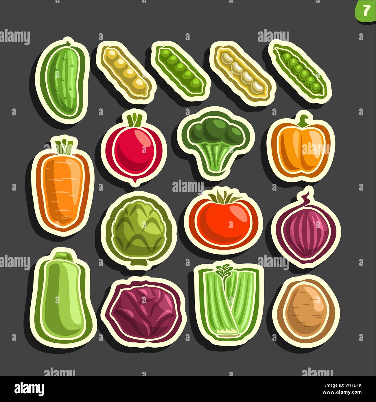 Vector icons of Vegetables Stock Vector Image & Art - Alamy