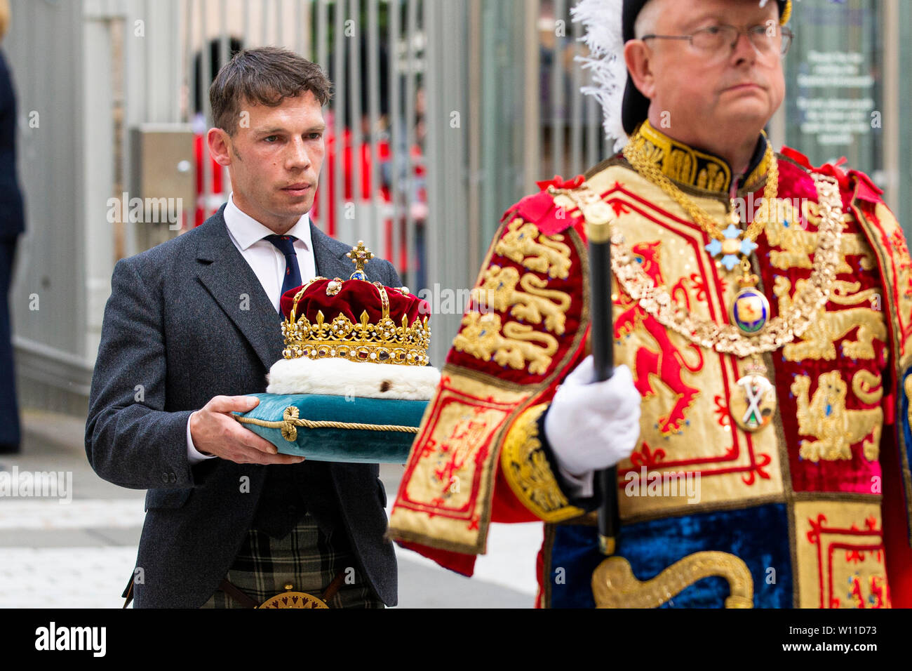 The Duke of Hamilton carries the Crown of Scotland into the Scottish ...