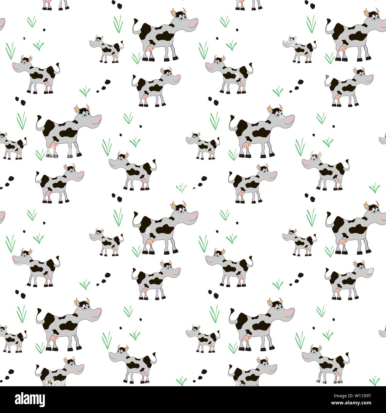 animal cow cartoon , cartoon seamless pattern background Stock Vector ...