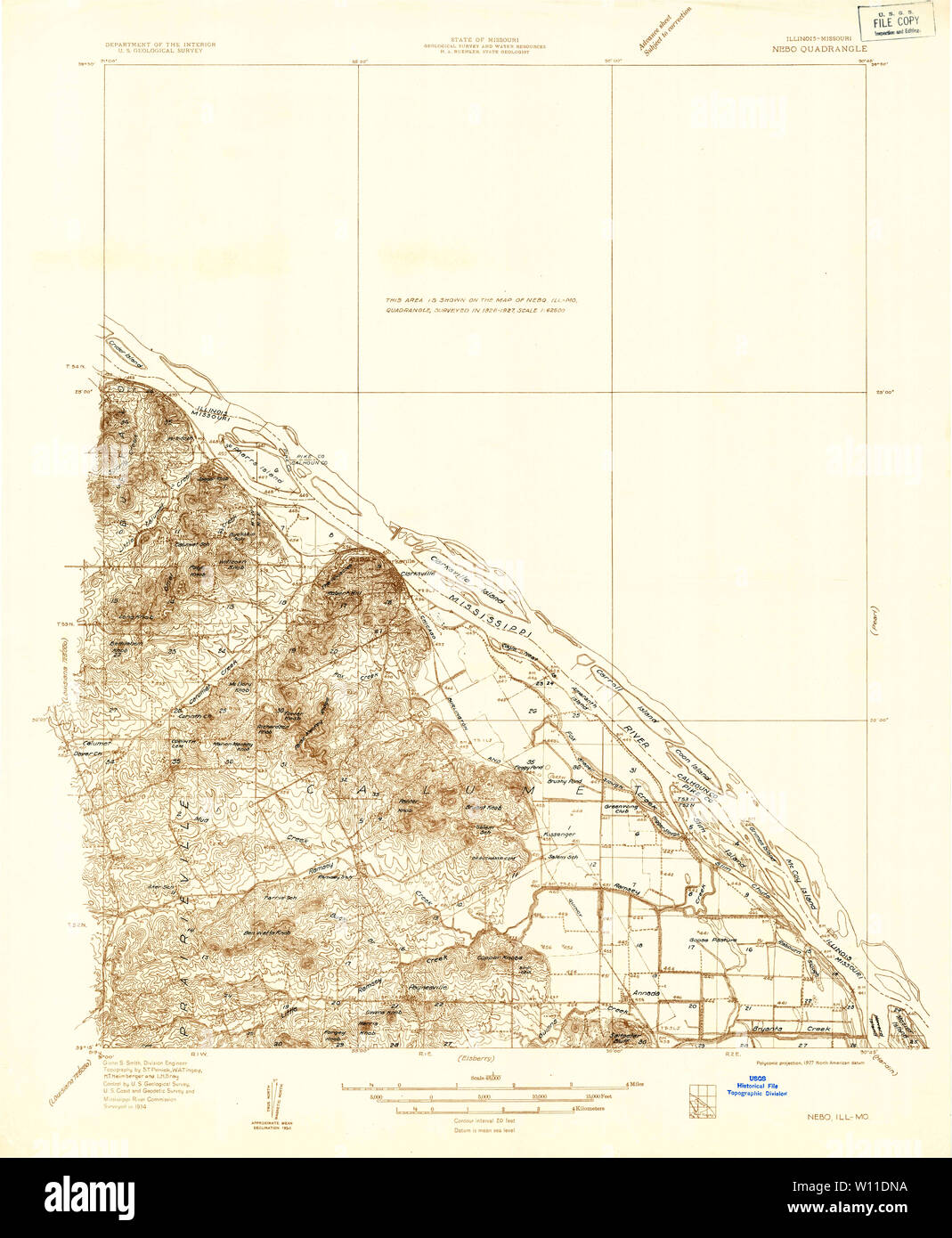 USGS TOPO Map Illinois IL Nebo 309174 1934 48000 Restoration Stock ...