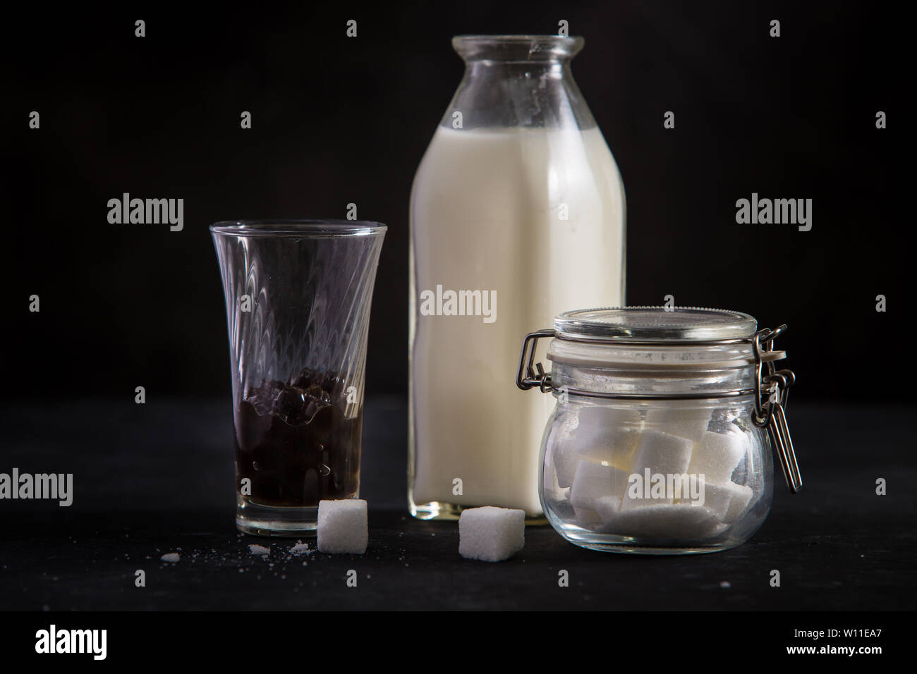 Pot tea sugar cubes milk hi-res stock photography and images - Alamy