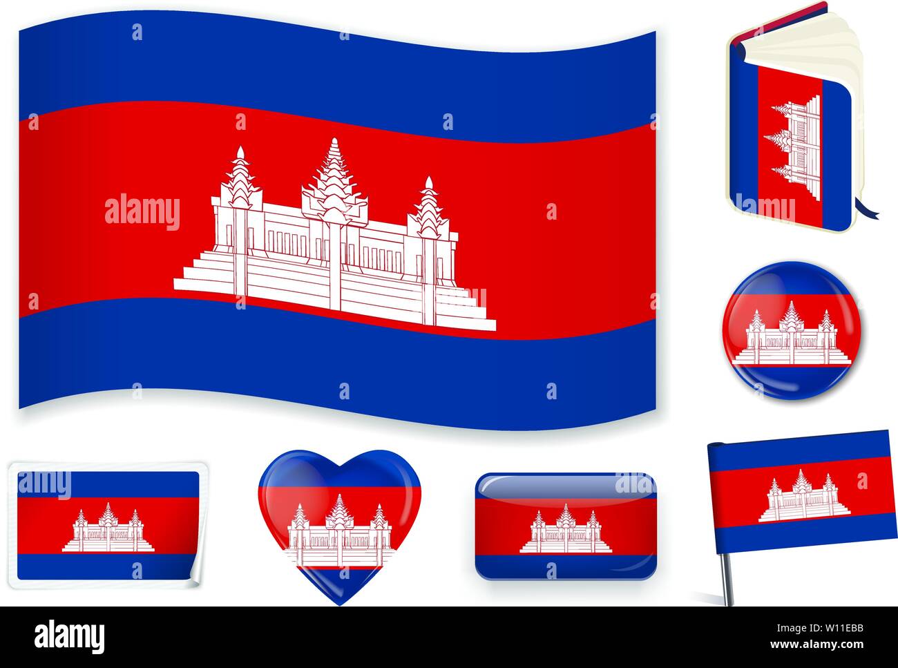 Cambodian flags Stock Vector Images - Alamy