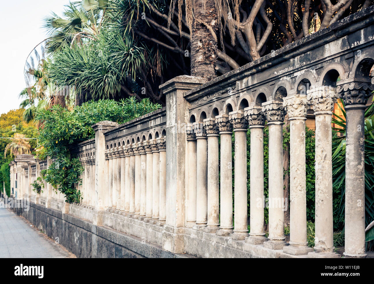 Traditional architecture of Catania, baroque pillars - fragment of ...