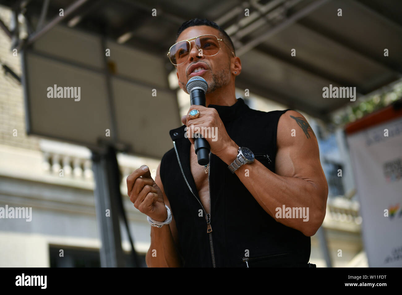 Wilson Cruz speaks onstage during Pride Live's 2019 Stonewall Day on ...