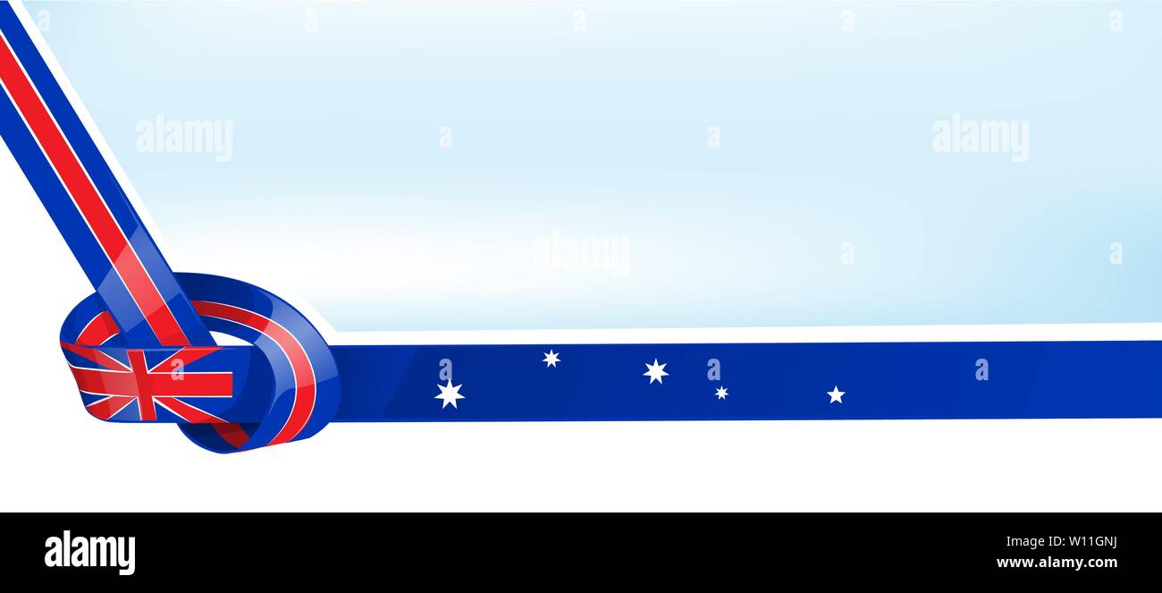 Australian ribbon flag on bue sky background Stock Vector Image & Art ...