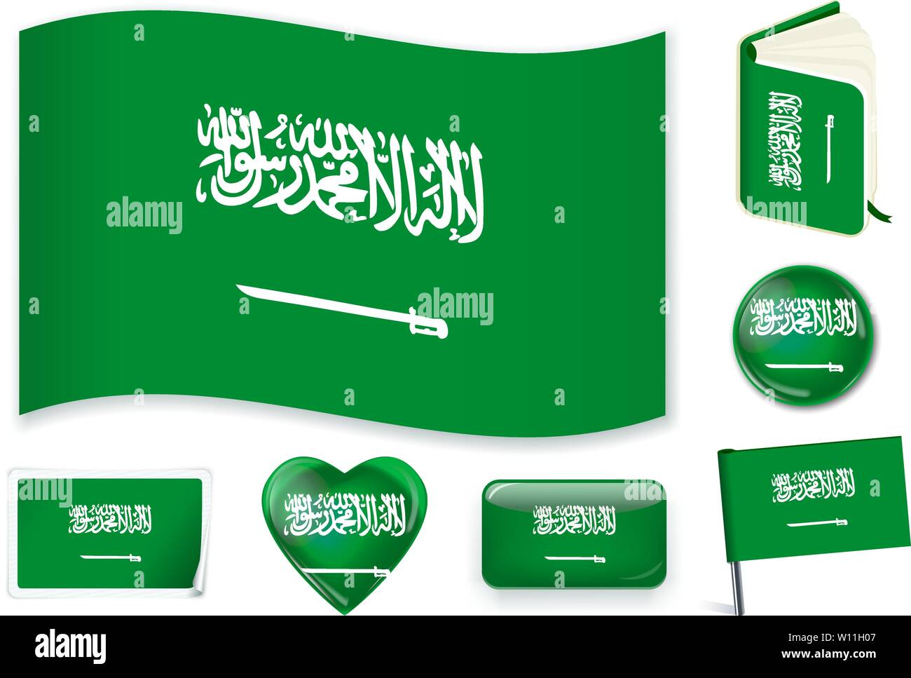Saudi Arabia. Saudi Arabian national flag. Vector illustration. 3 ...