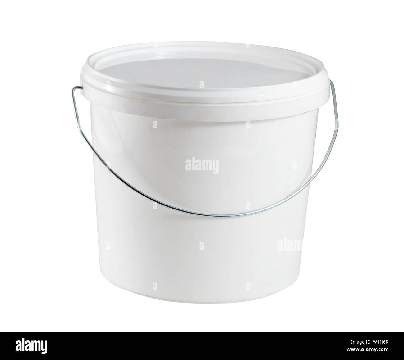 Closed white plastic container (with clipping path for easy background ...