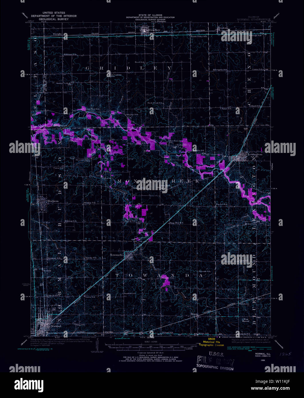 Map of normal illinois hi-res stock photography and images - Alamy