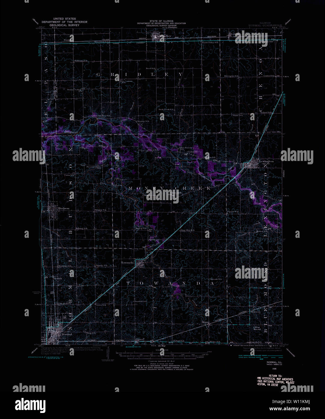 Map of normal illinois hi-res stock photography and images - Alamy