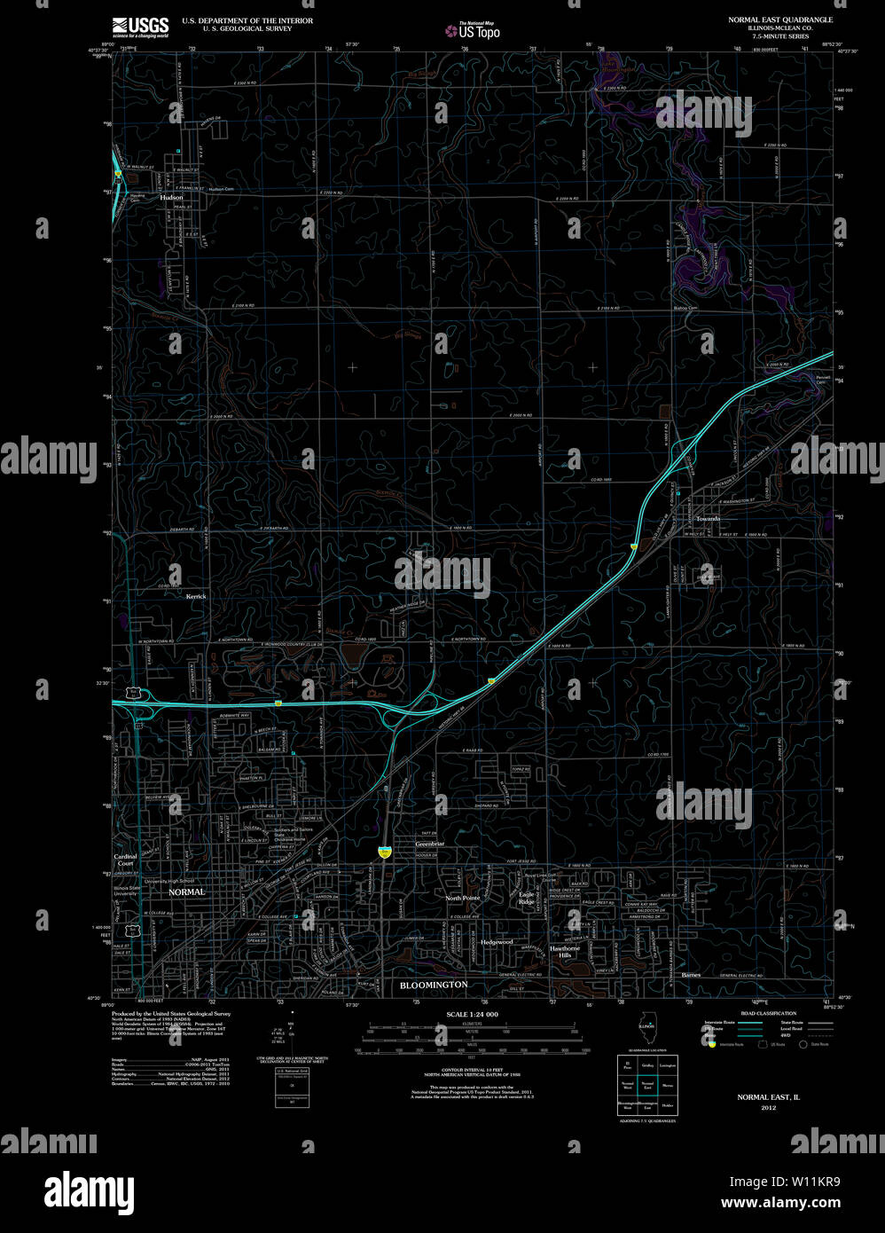 Map of normal illinois hi-res stock photography and images - Alamy