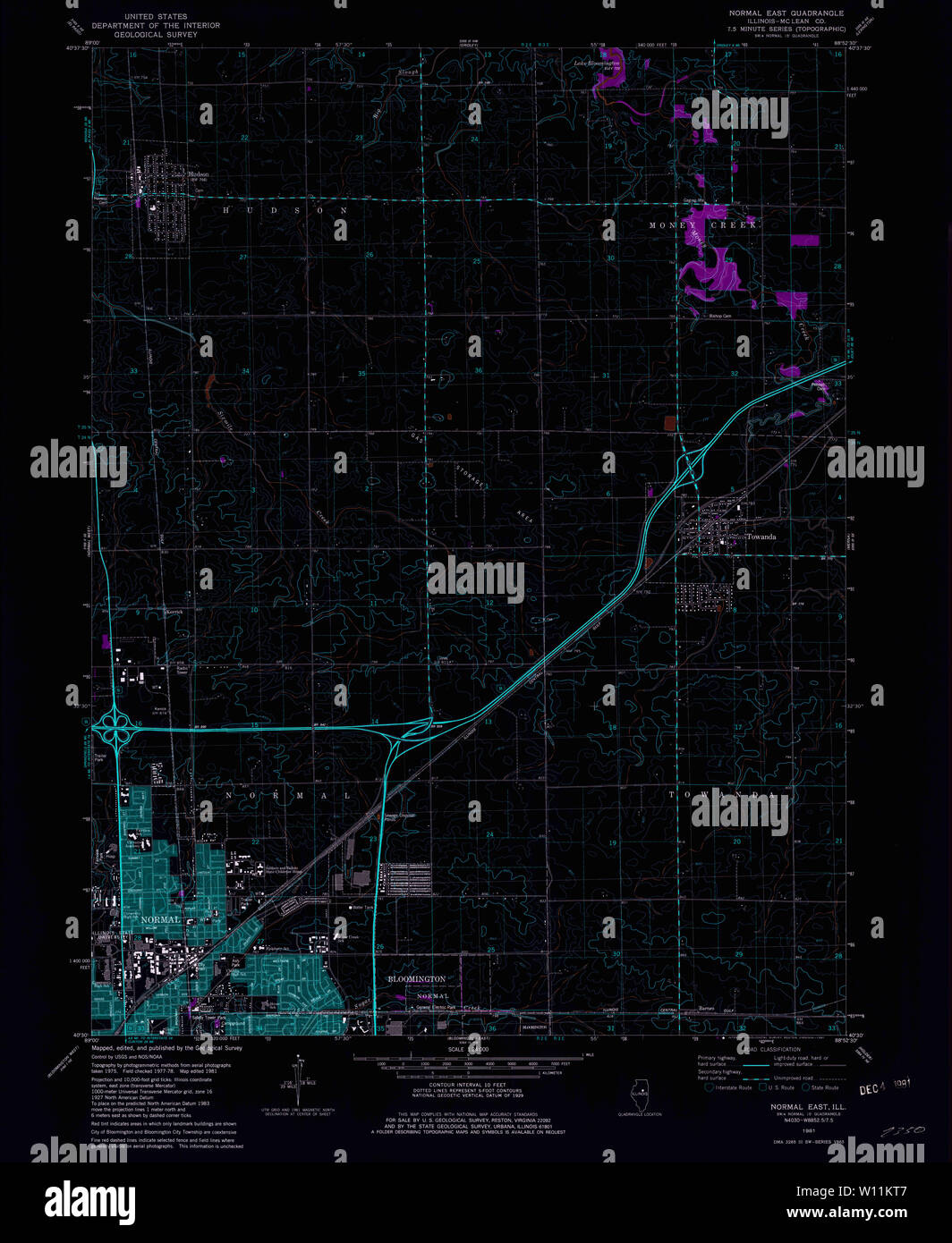 Map of normal illinois hi-res stock photography and images - Alamy