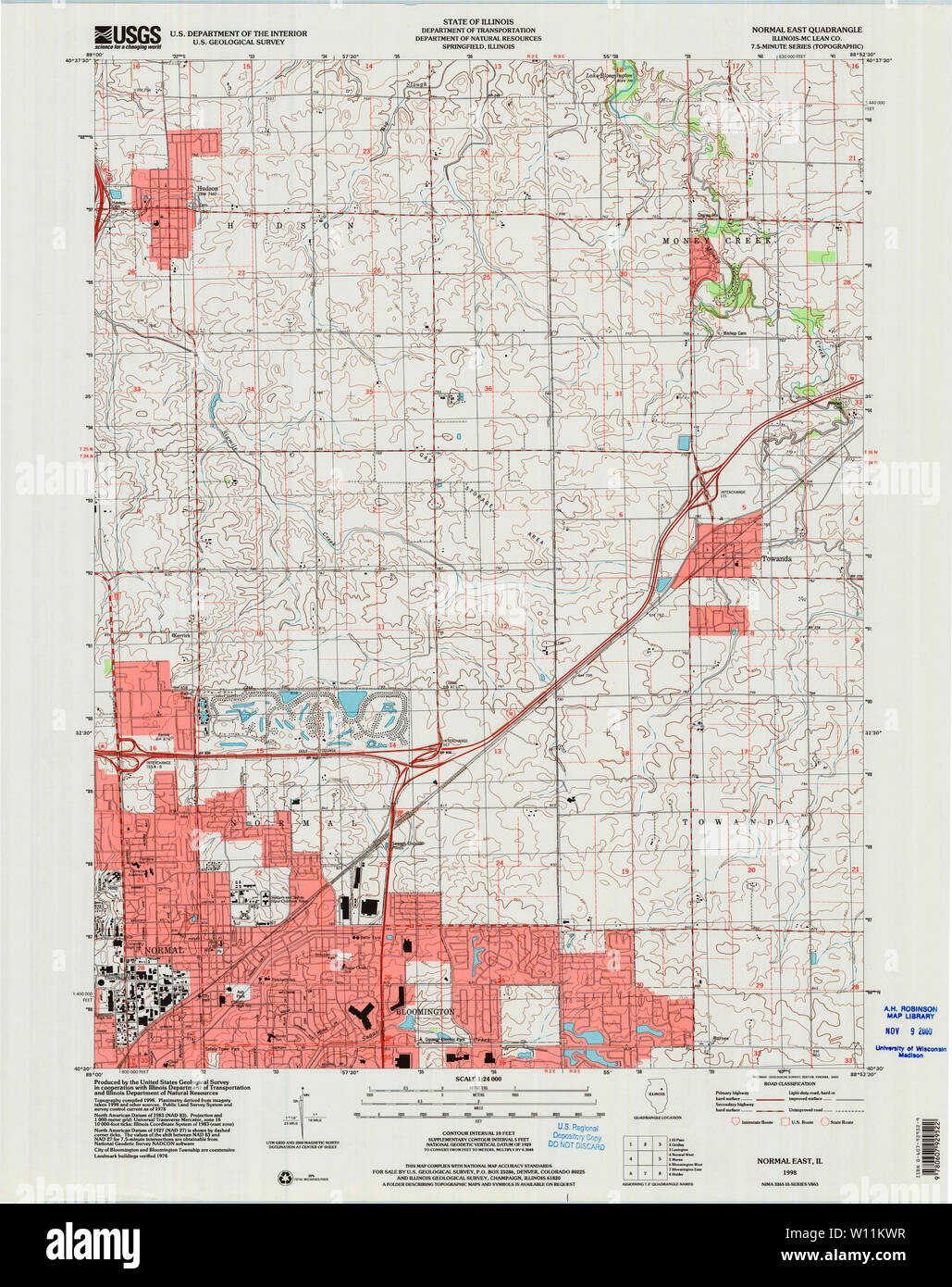 Map of normal illinois hi-res stock photography and images - Alamy