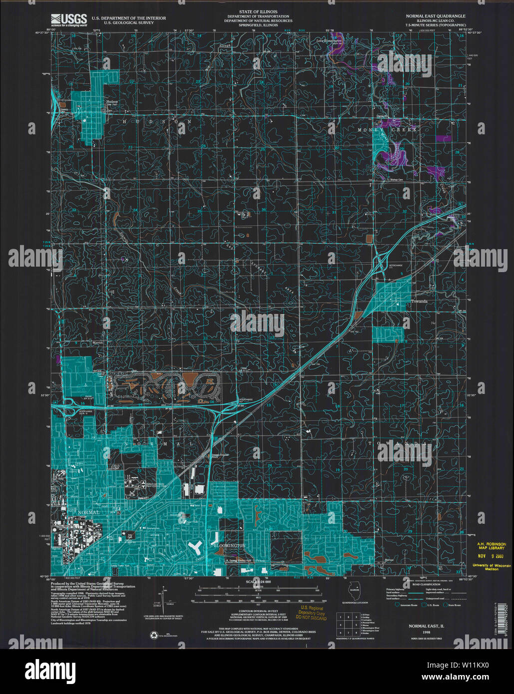 Map of normal illinois hi-res stock photography and images - Alamy