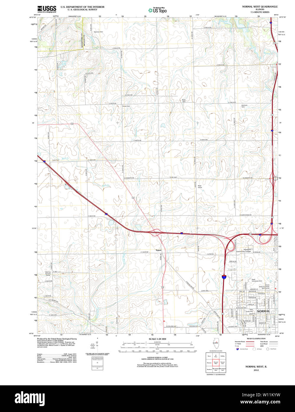 Normal illinois map Cut Out Stock Images & Pictures - Alamy