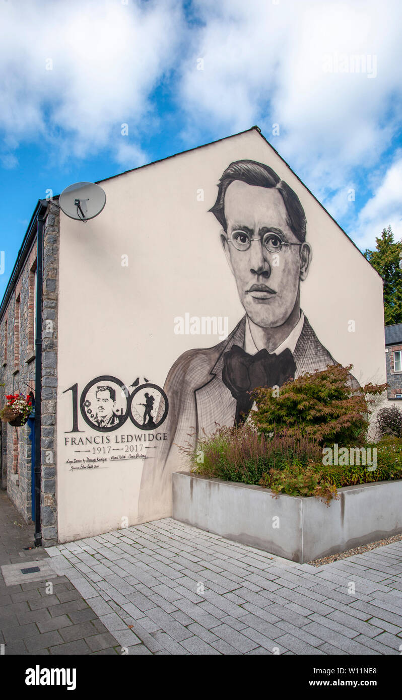 The Francis Ledwidge mural by Ciaran Dunlevy in Slane County Meath ...