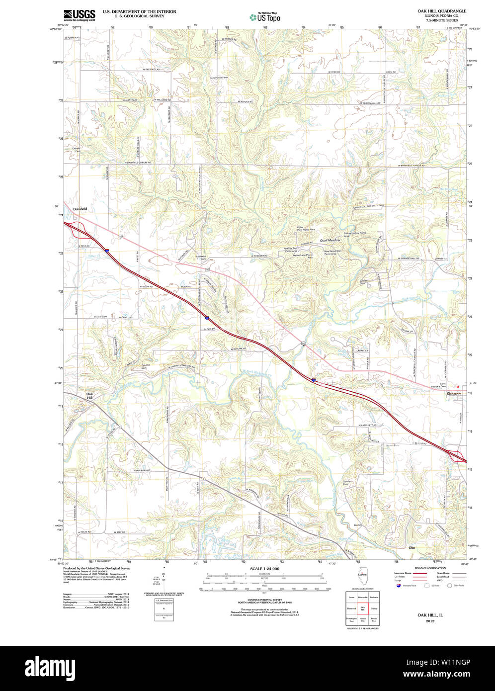 Oak hill map hi-res stock photography and images - Alamy