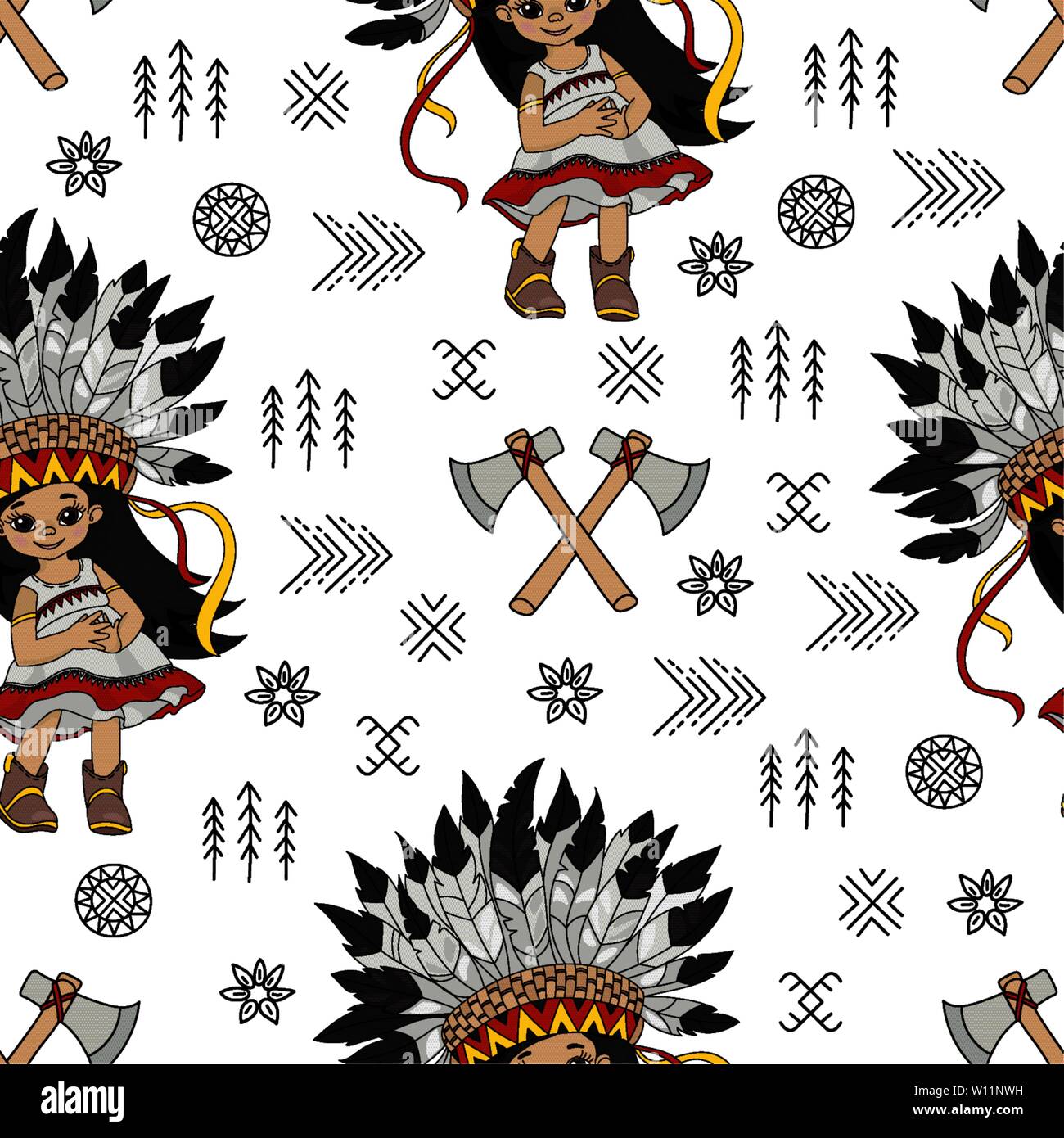 TOMAHAWK GIRL Pocahontas Indian Princess American Native Folk Ethnic ...