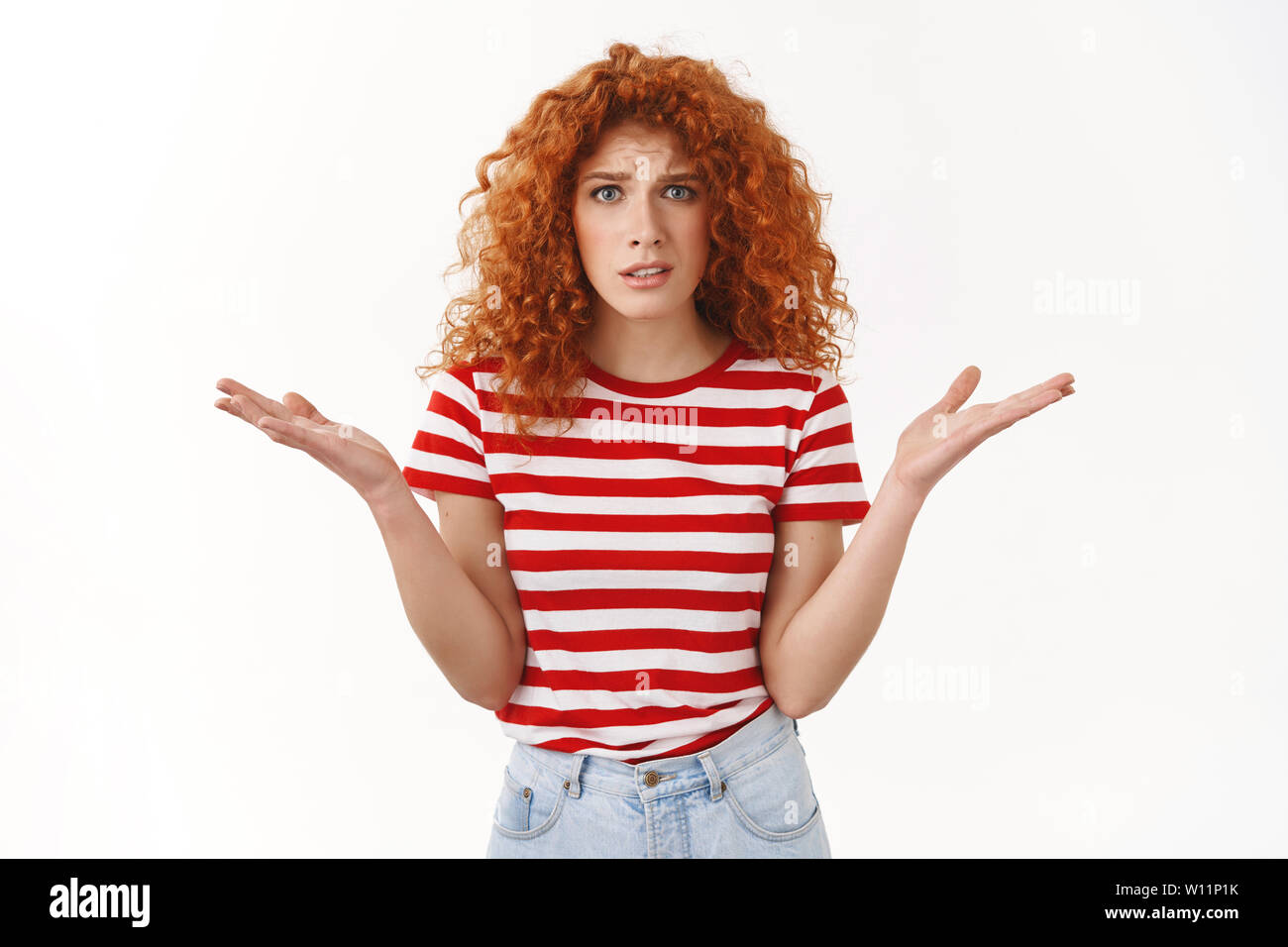 What Wrong You Redhead Curly Haired Young Freak Out Complaining Woman