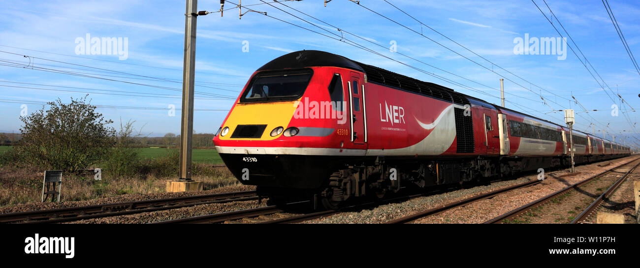 LNER train 43310, London and North Eastern Railway, East Coast Main Line Railway, Peterborough ...