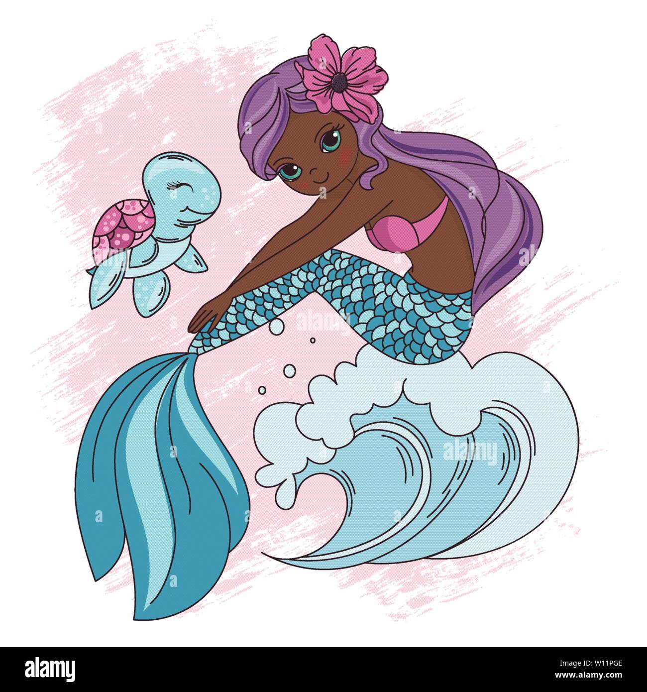 WAVE MERMAID Underwater Princess Walk Cartoon Ocean Summer Tropical ...