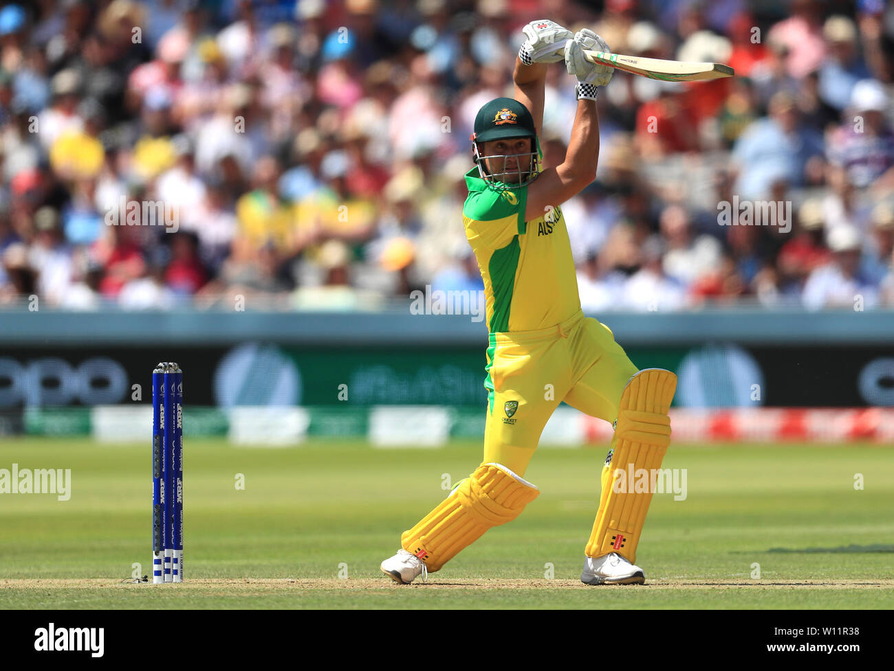 Australia's Marcus Stoinis in action during the ICC Cricket World Cup ...