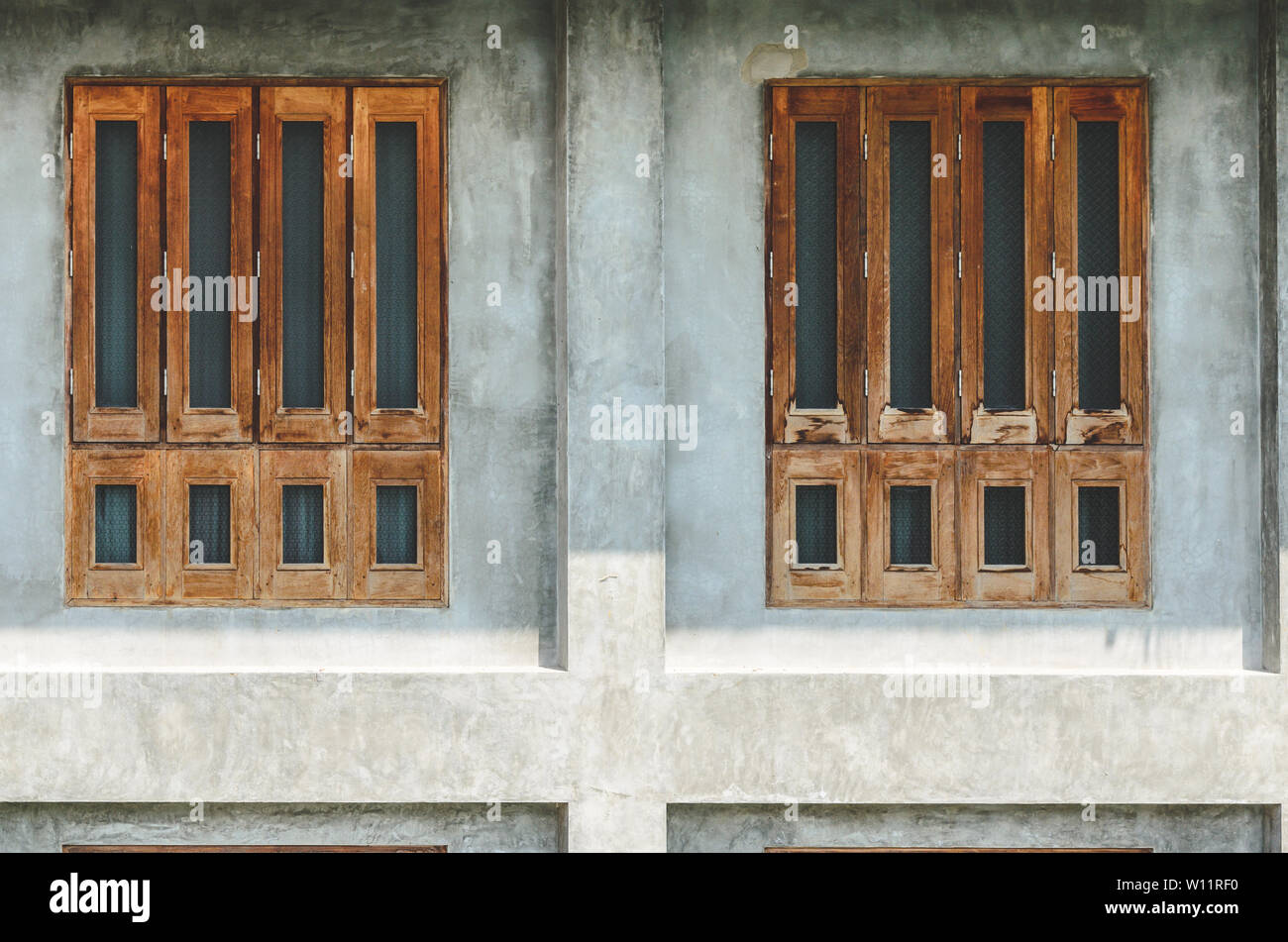 decorative wooden window on the exterior wall Stock Photo - Alamy