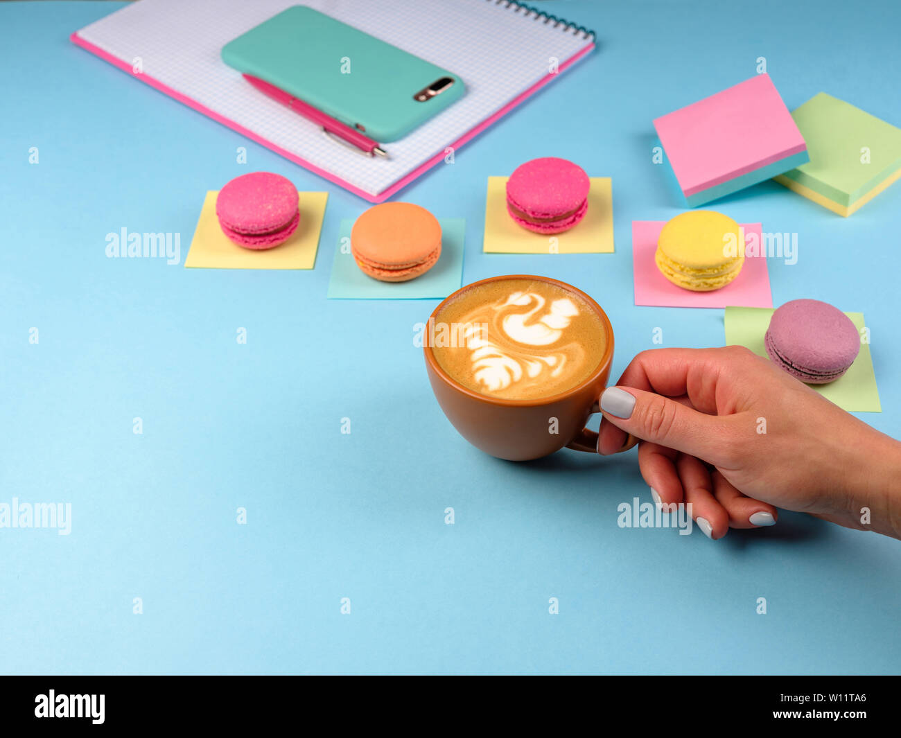 Concept of coffee break in colorful office Stock Photo - Alamy