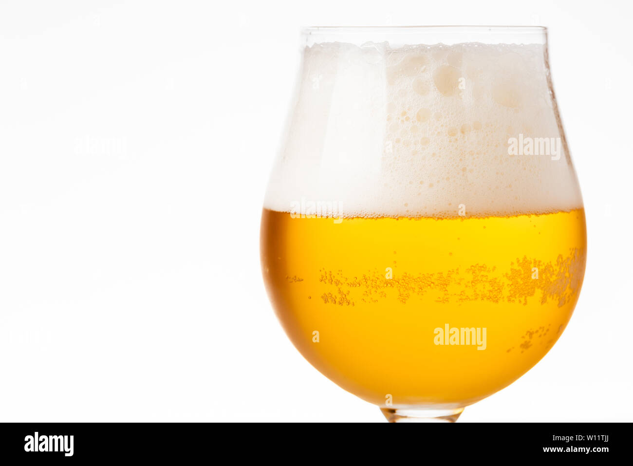 Glass of cold golden beer isolated on a white background Stock Photo ...