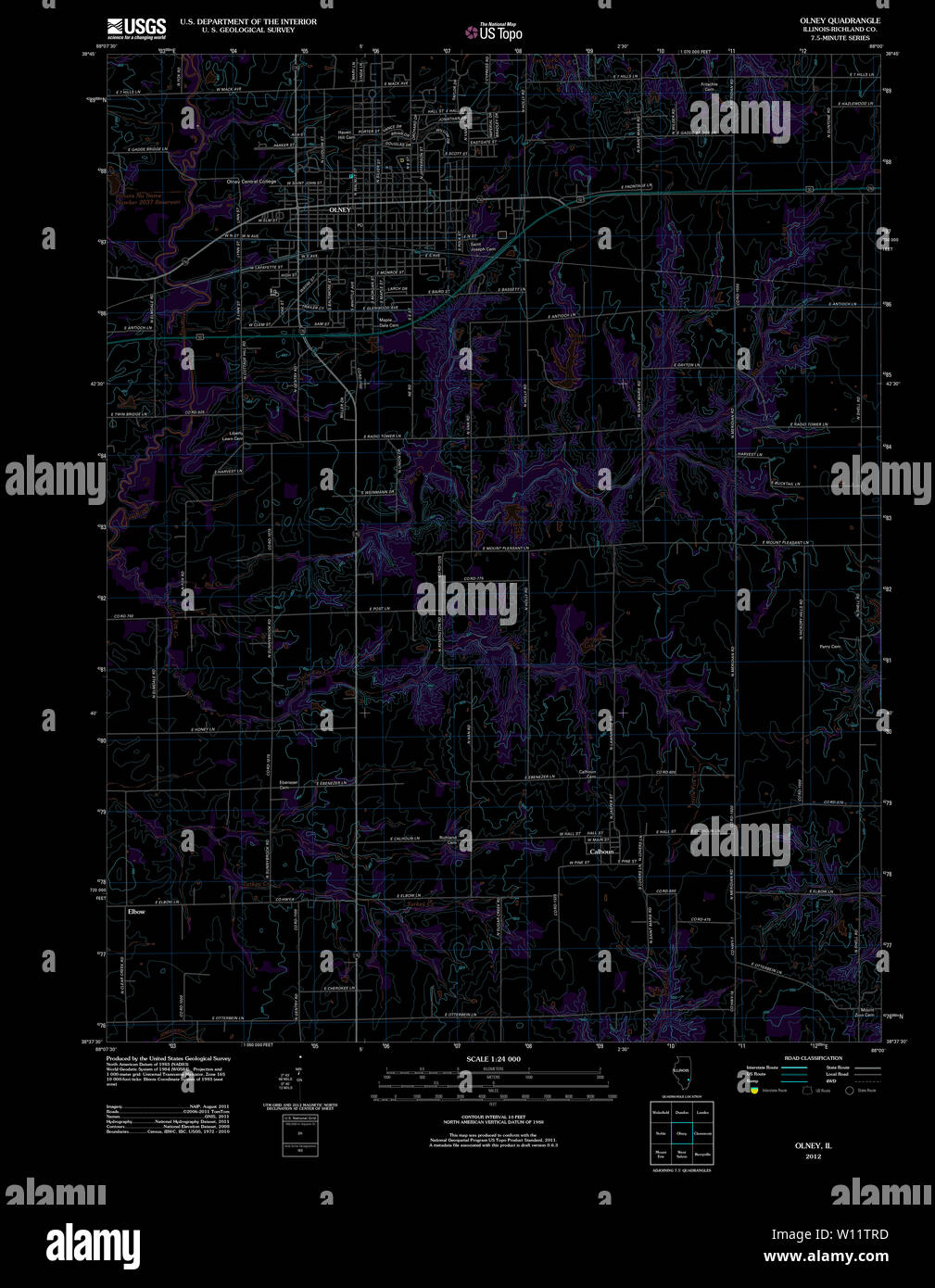 Olney illinois map hi-res stock photography and images - Alamy