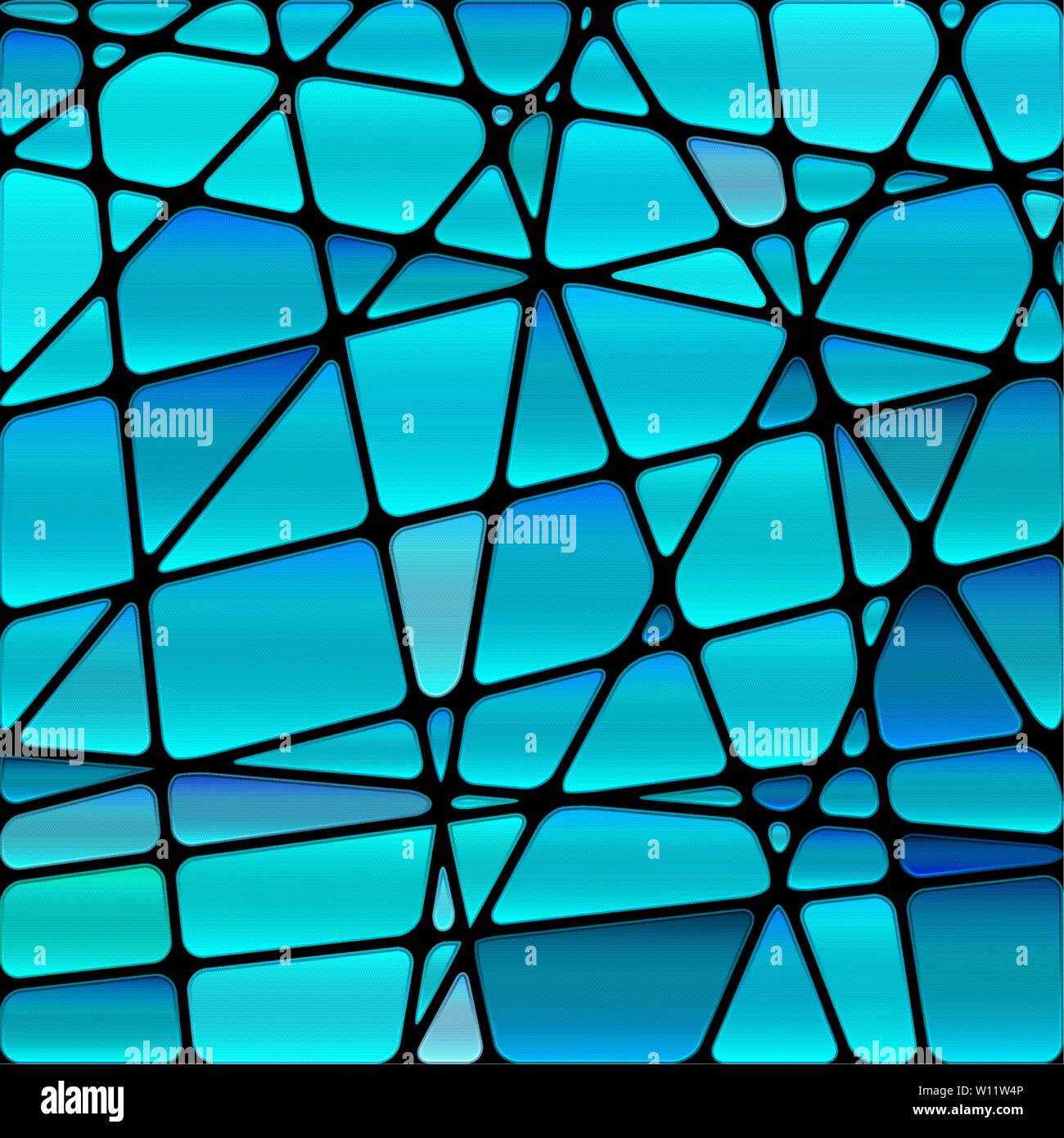 abstract vector stained-glass mosaic background - bright blue Stock ...