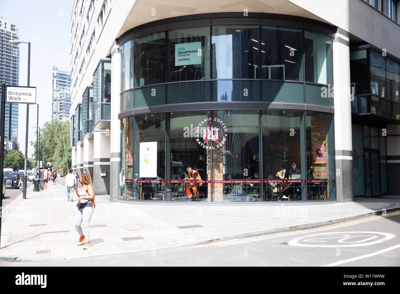 Pret restaurant & coffee shop in City Road London UK Stock Photo - Alamy