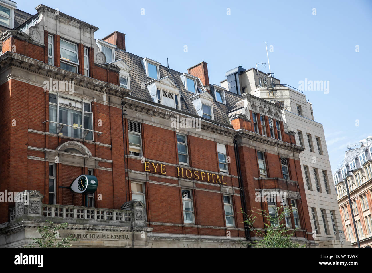 Moorfields Eye Hospital red brick building in City Road London UK Stock ...