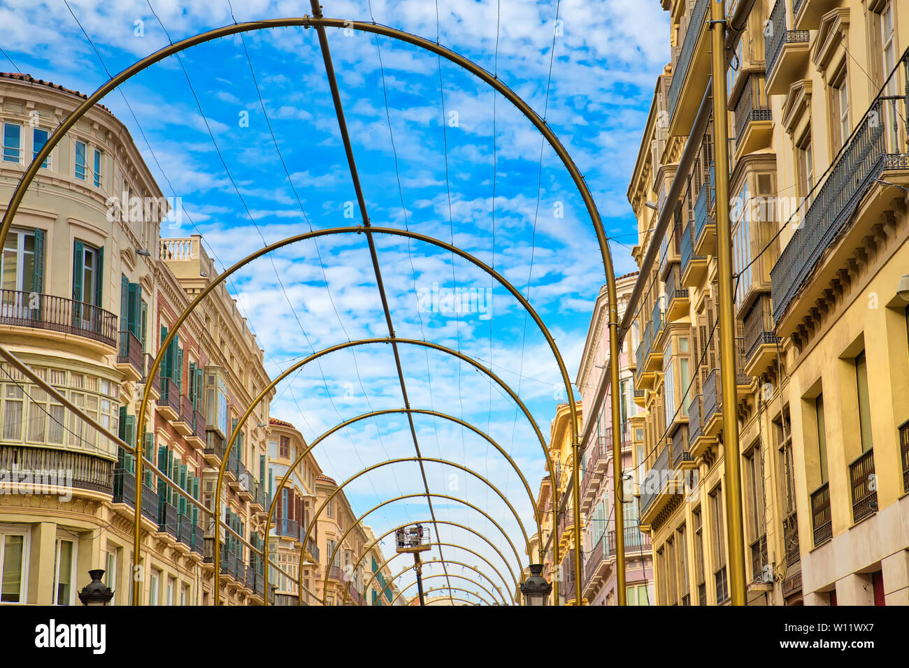 Malaga scenic old streets of historic city center Stock Photo - Alamy