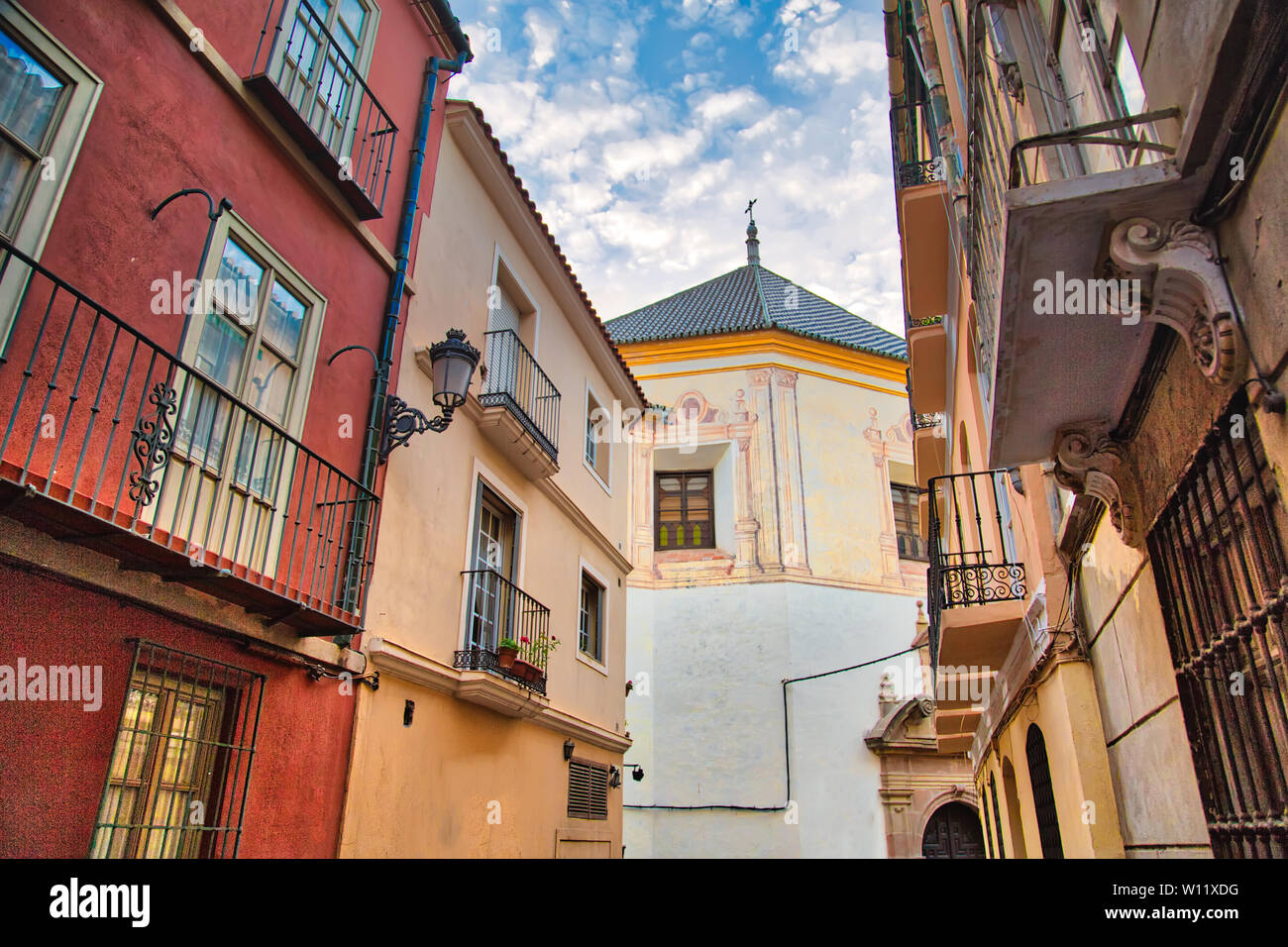 Malaga scenic old streets of historic city center Stock Photo - Alamy
