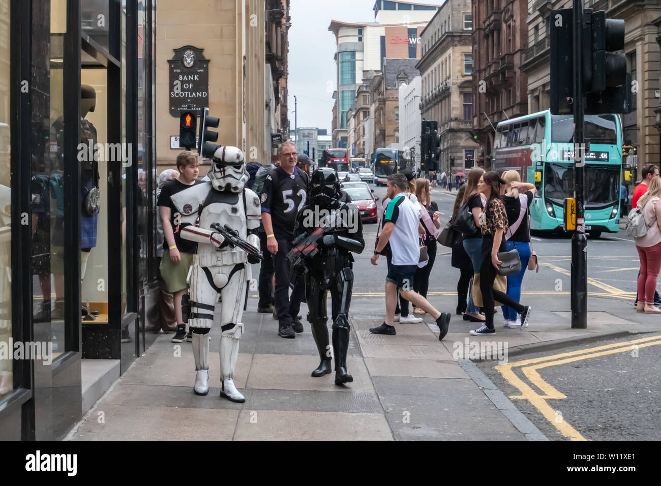 Glasgow, Scotland, UK. 29th June, 2019. Stormtrooper and Darth Vader ...