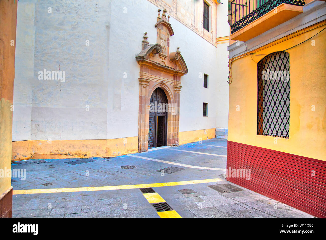 Malaga scenic old streets of historic city center Stock Photo - Alamy