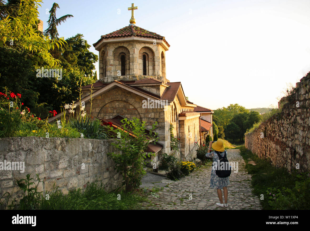 View church of Saint Petka on the Sunset in the Kalemegdan fortress in ...