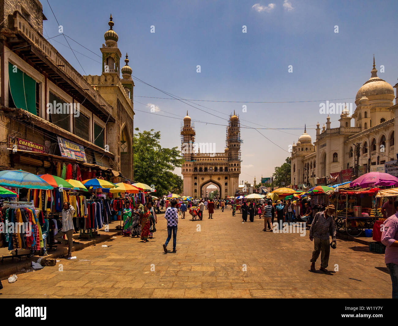 Hyderabad, India - June 17, 2019 : The Charminar, panoramic view of the ...