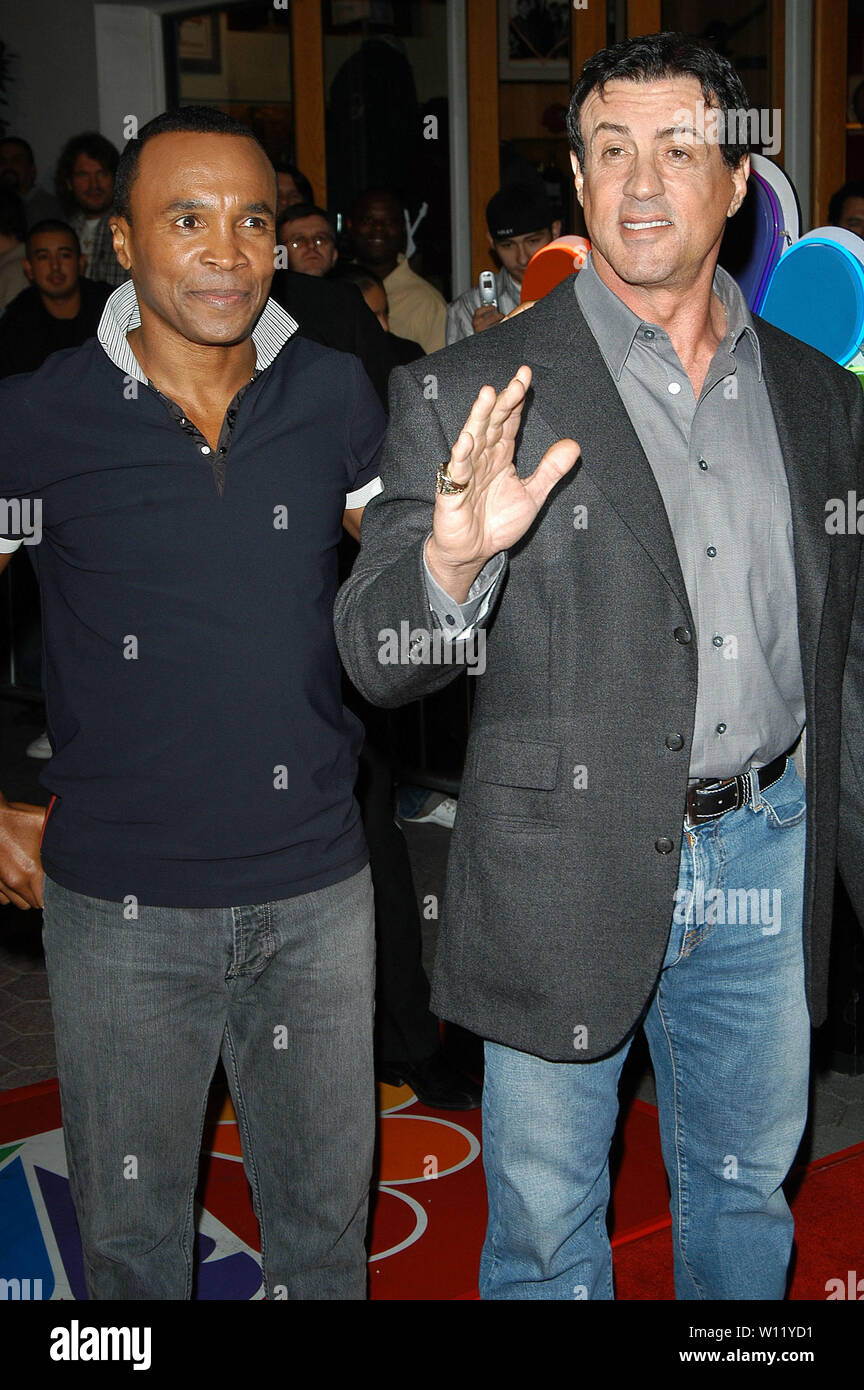 Sugar Ray Leonard and Sylvester Stallone at the 2005 NBC Press Tour All ...