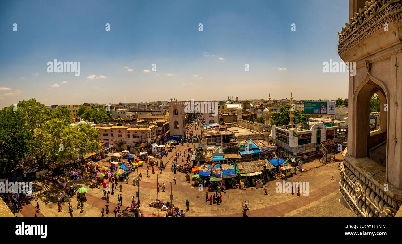 Hyderabad, India - June 17, 2019 : Hyderabad cityscape. Panoramic view ...