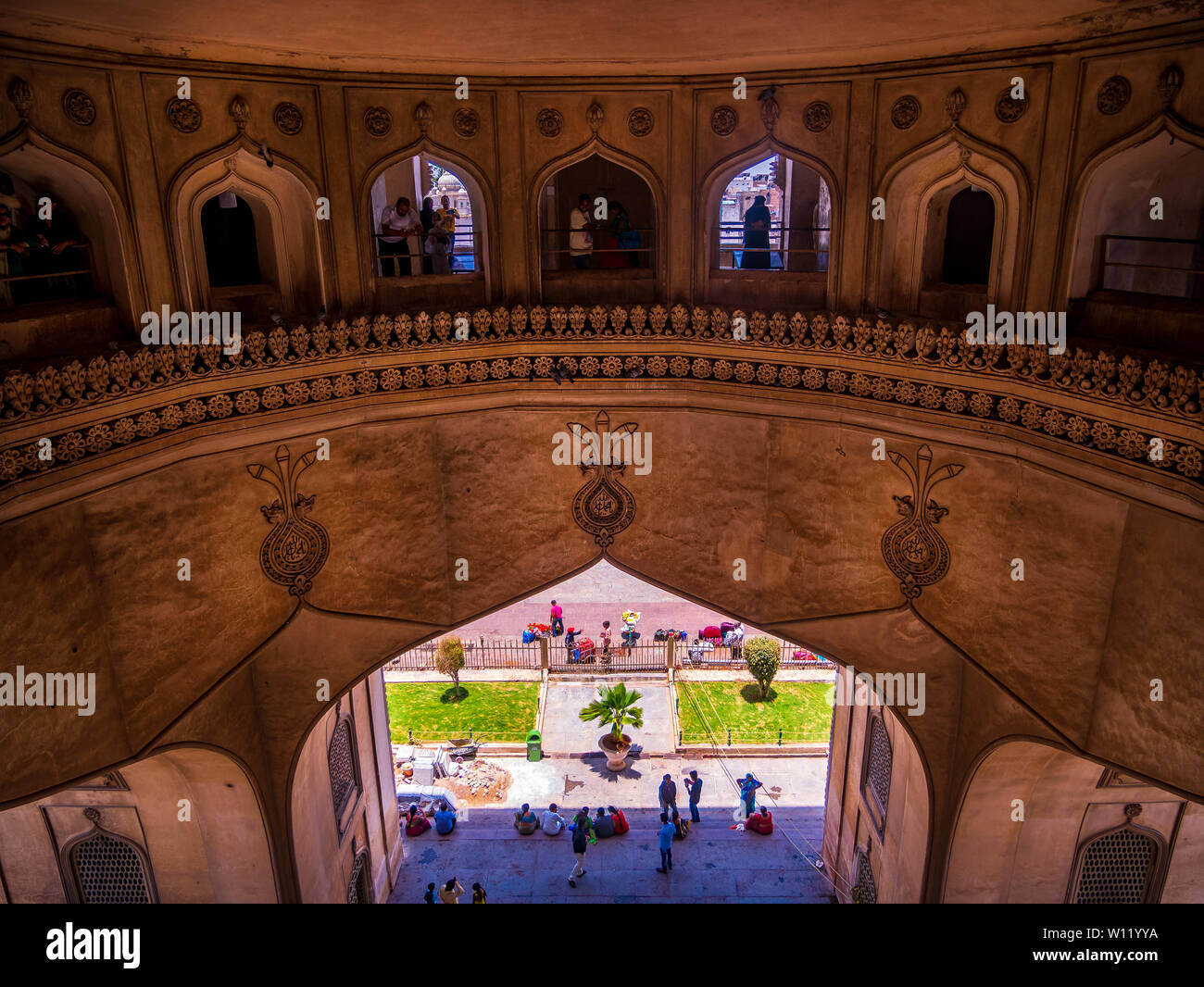 Hyderabad, India - June 17, 2019 :Interiors of Charminar, symbol of ...