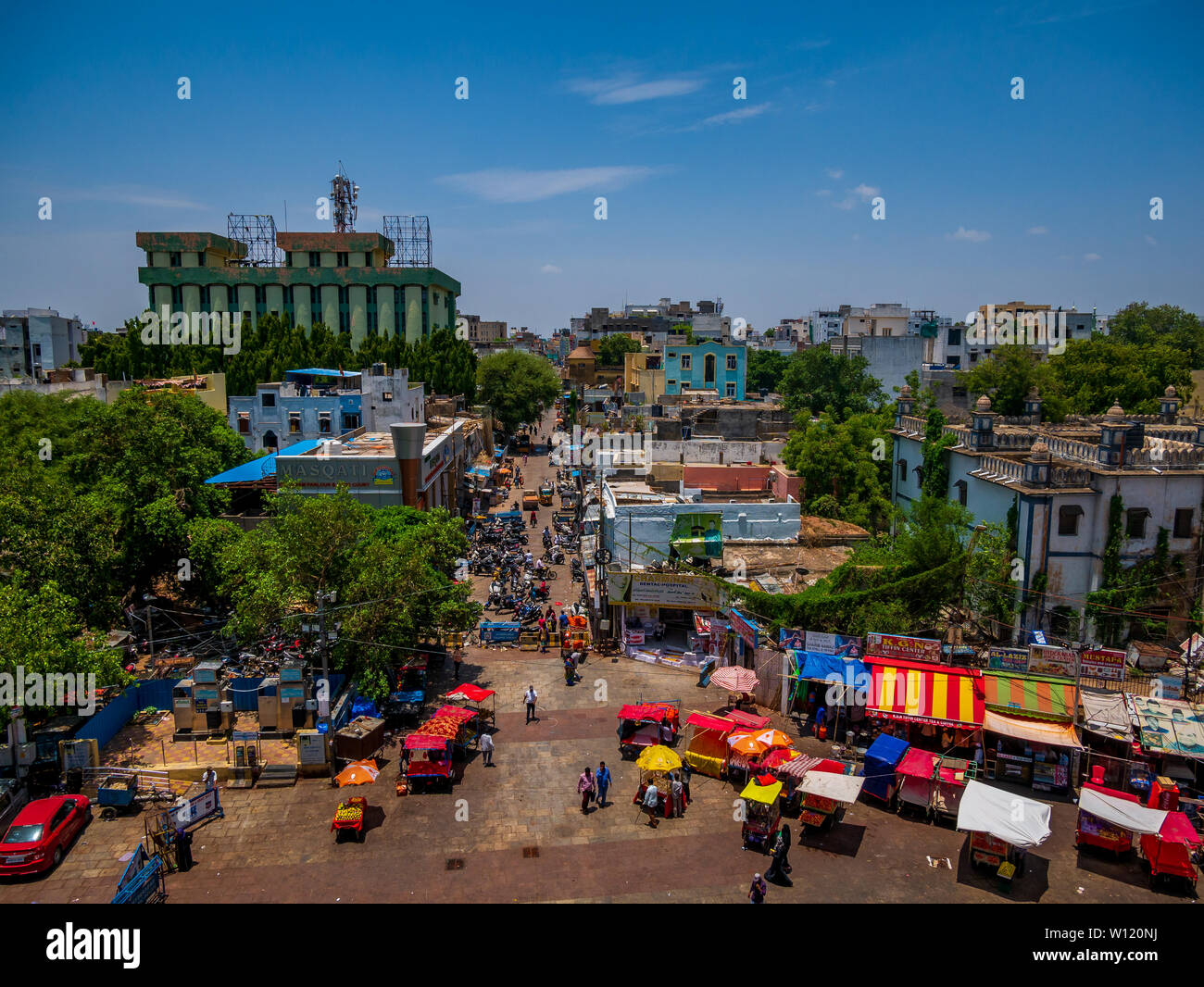 Hyderabad, India - June 17, 2019 : Hyderabad cityscape. Panoramic view ...