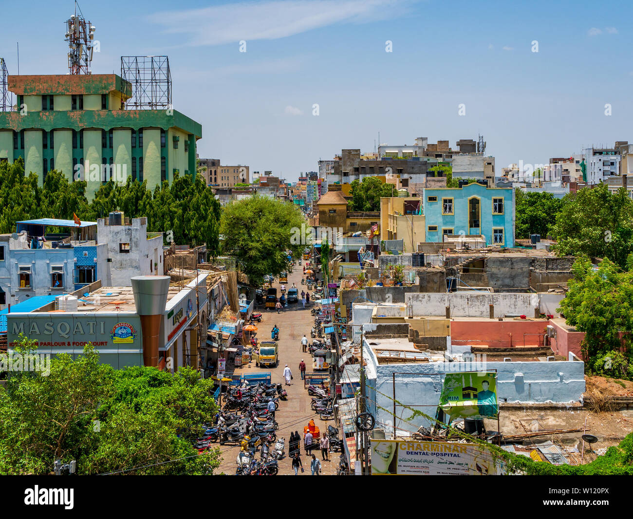 Hyderabad, India - June 17, 2019 : Hyderabad cityscape. Panoramic view ...