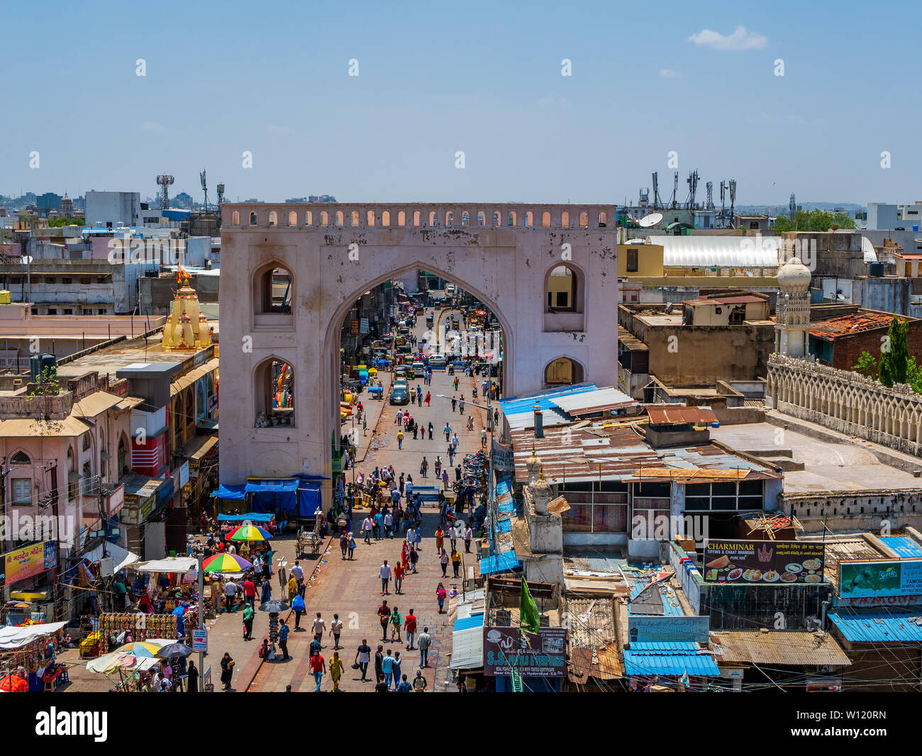 Hyderabad, India - June 17, 2019 : Hyderabad cityscape. Panoramic view ...
