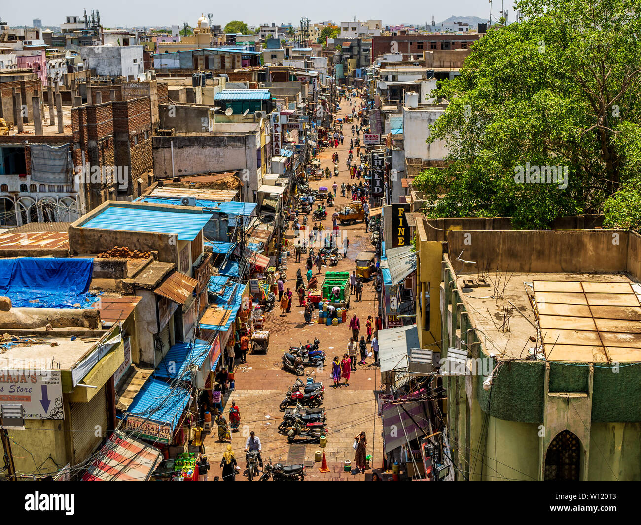 Hyderabad, India - June 17, 2019 : Hyderabad cityscape. Panoramic view ...