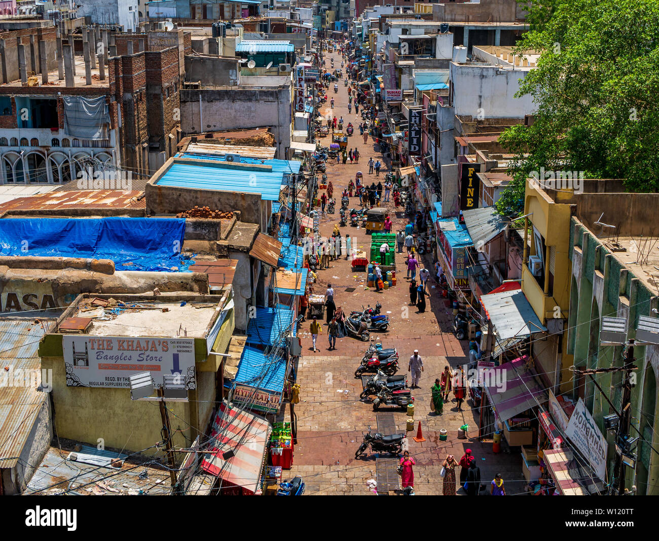 Hyderabad, India - June 17, 2019 : Hyderabad cityscape. Panoramic view ...